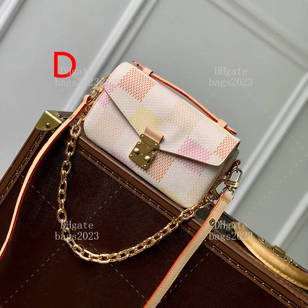 Premium Calfskin Chain Chain Strap Crossbody Bag With Mirror And ...