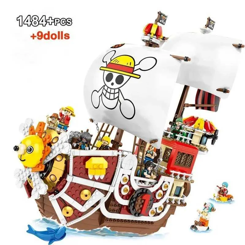Pirate Ship Building Blocks Kit - Cartoon Model Ships Kits & 9 Dolls ...
