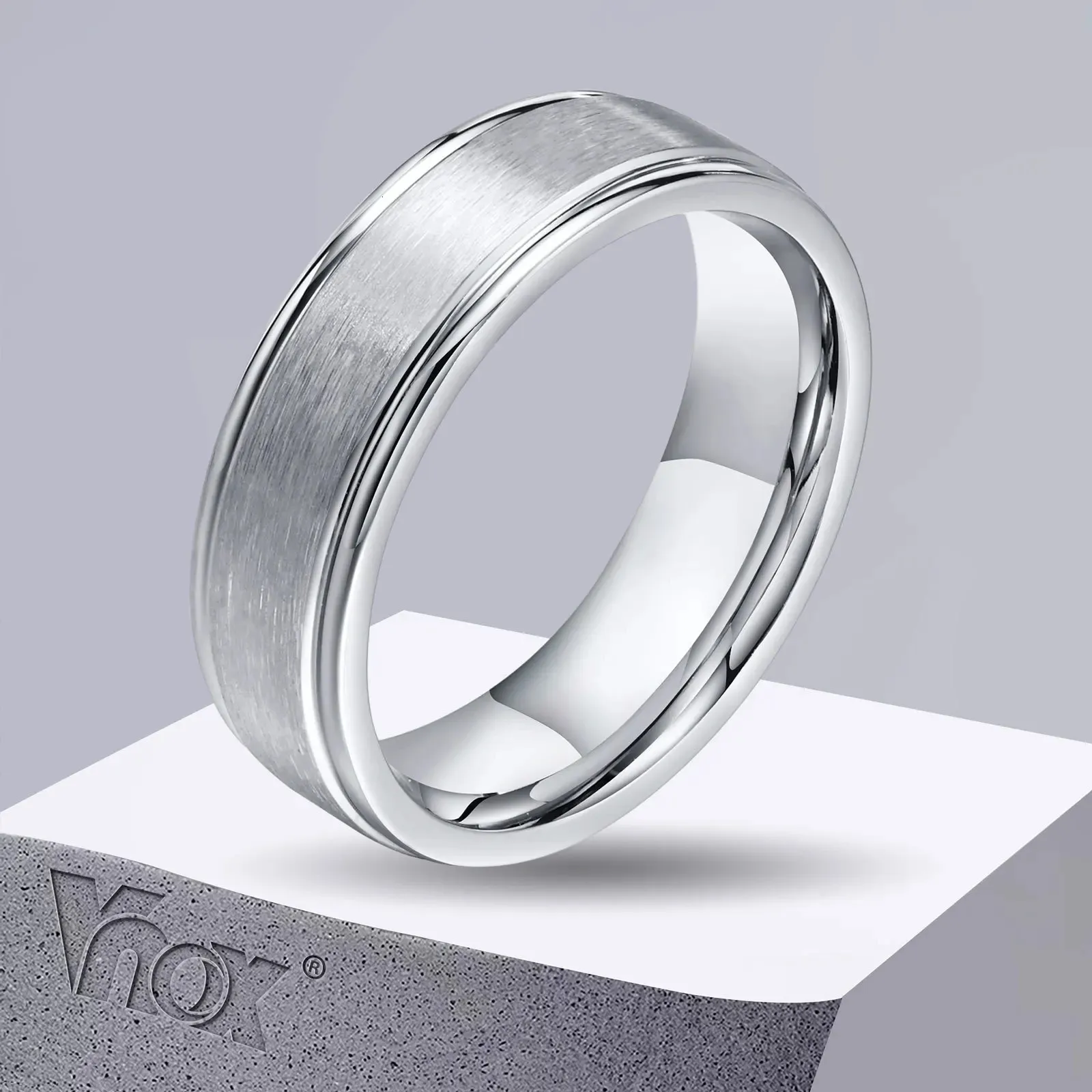 Vnox Matte 6mm Stainless Steel Wedding Bands For Men And Women Classic ...