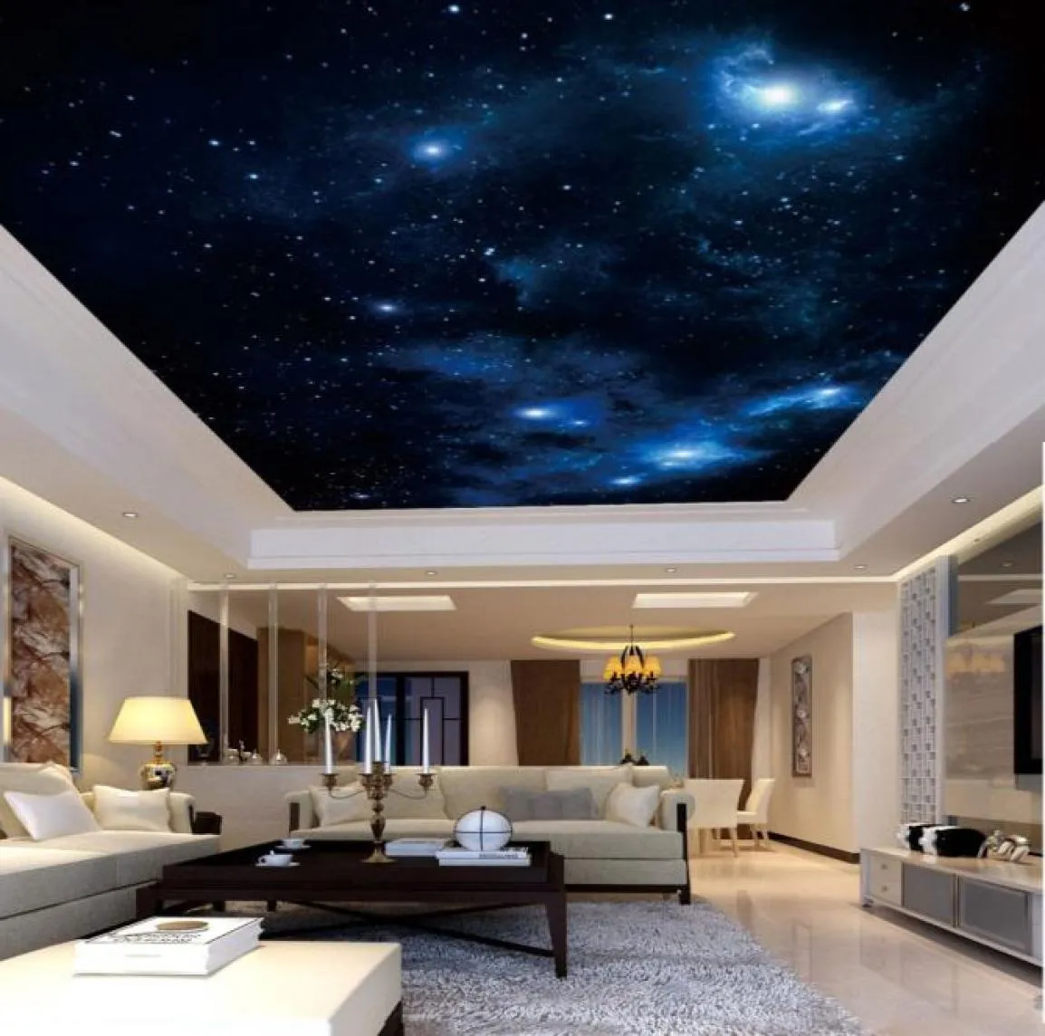Fantasy Star Ceiling Mural For Living Room And Bedroom Decor Beautiful ...