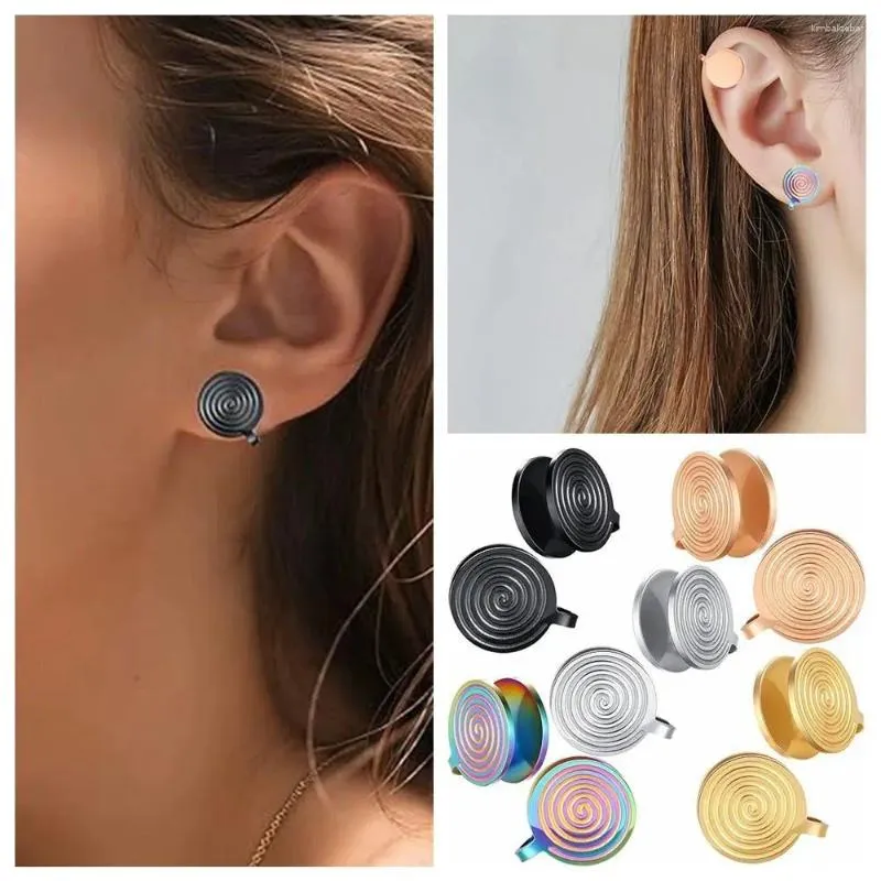 Stainless Steel Spiral Cartilage Ear Cuff Geometrico Non Piercing Gold Backs Earrings For Pressure Swelling In Black Color From Kimballzebar 12.63 DHgate.Com