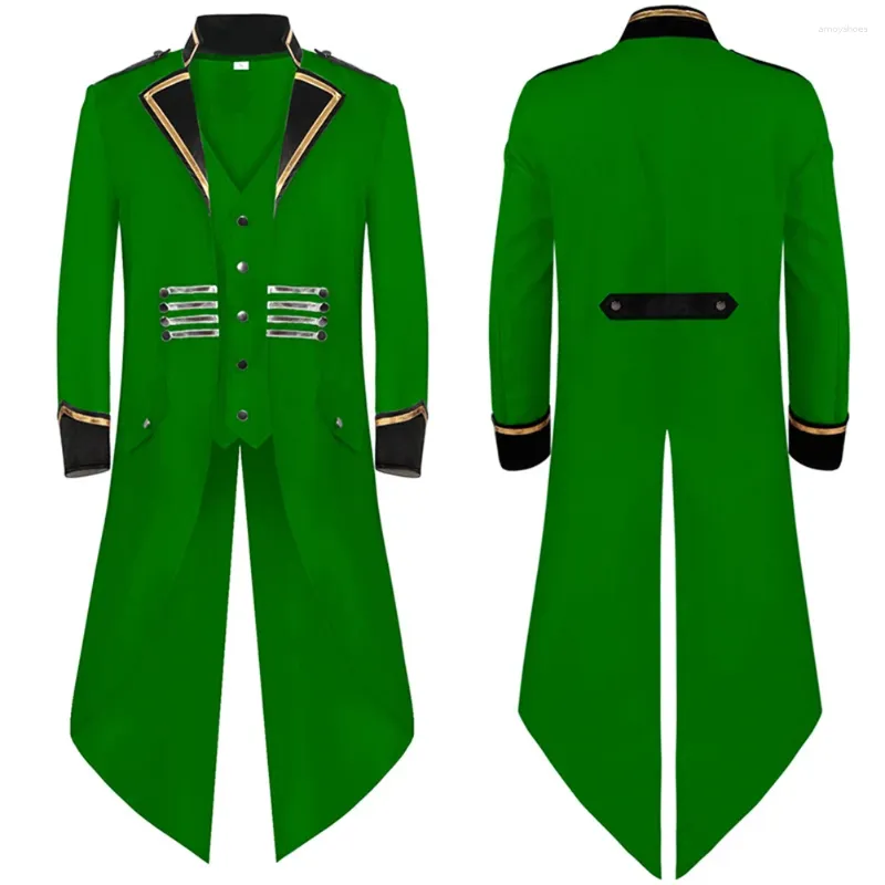 Circus Theme Costume Beokeuioe Men's Vintage Tailcoat Steampunk Gothic ...