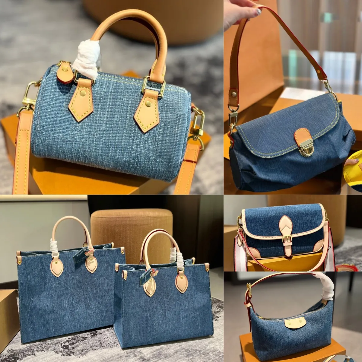 Designer Denim Crossbody Bag For Women High Quality Luxury Handbag With ...