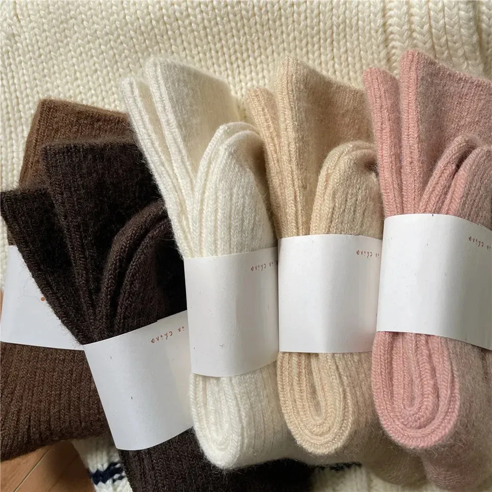 Japanese Fashion Wool And Cashmere Thick Warm Woolen Stockings For ...