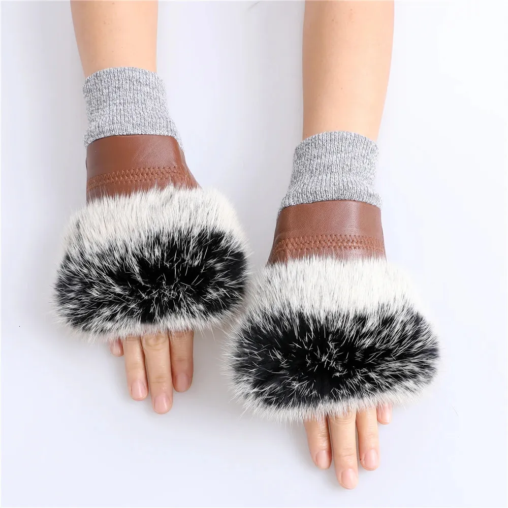 Winter Warm Women's Genuine Sheep Skin Fingerless Amazon Fingerless ...