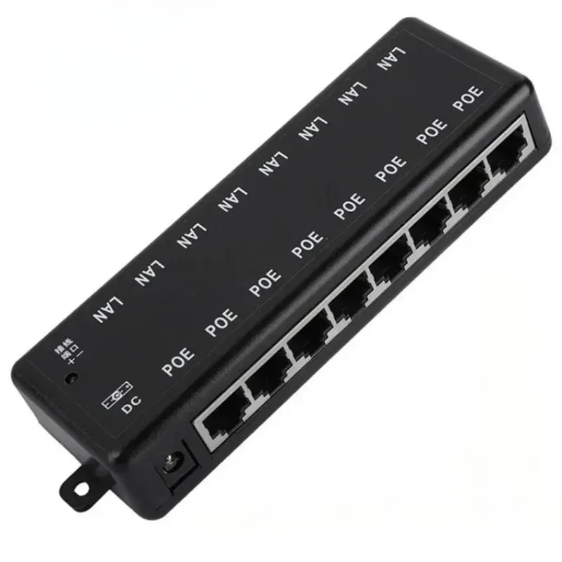 DHgate.com:20244/8-Port PoE Injector Splitter, 12-48V IEEE 802.3af PoE ...