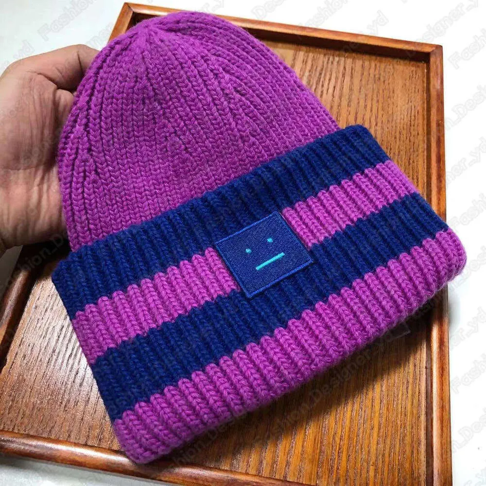 Designer Smile Pansy Face Beanie Warm Knitted Wool Cap For Men And ...
