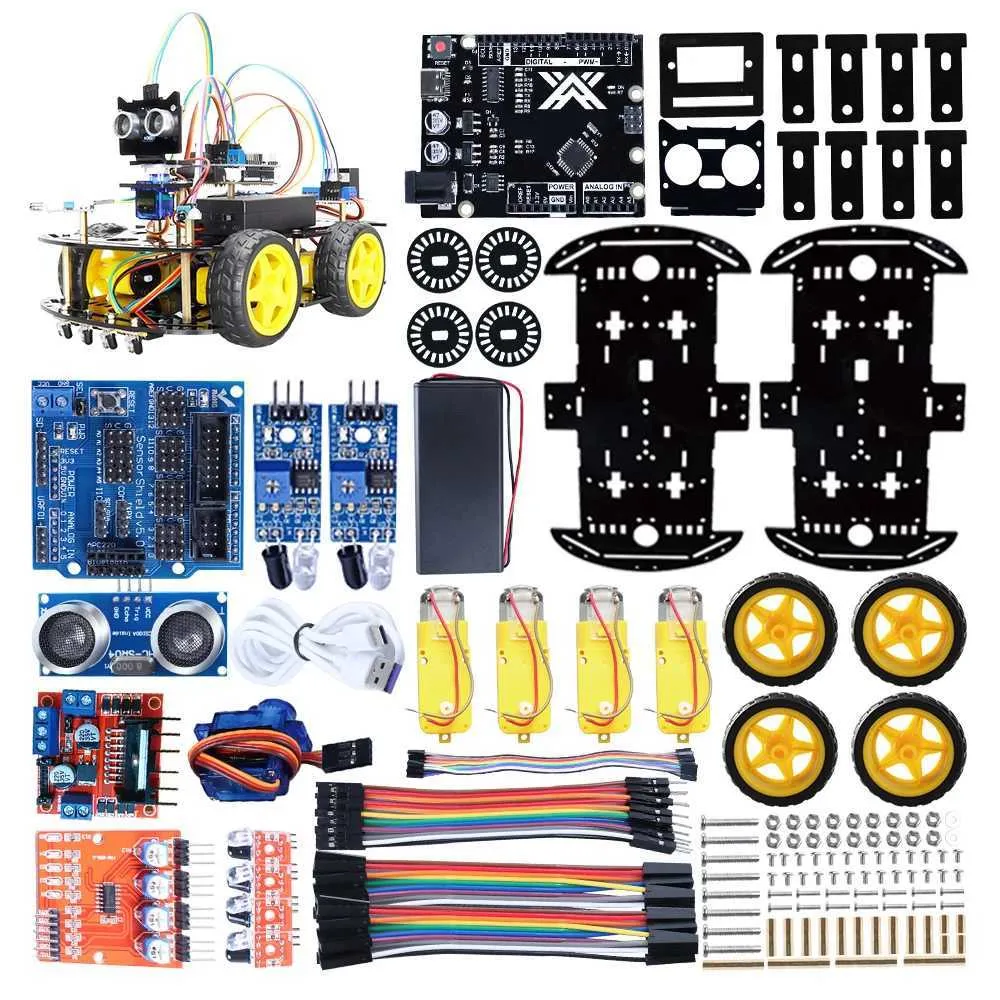 Tscinbuny 4WD 6 Axis Robot Kit For Arduino Electronic Robotics Automation Programming Components ...