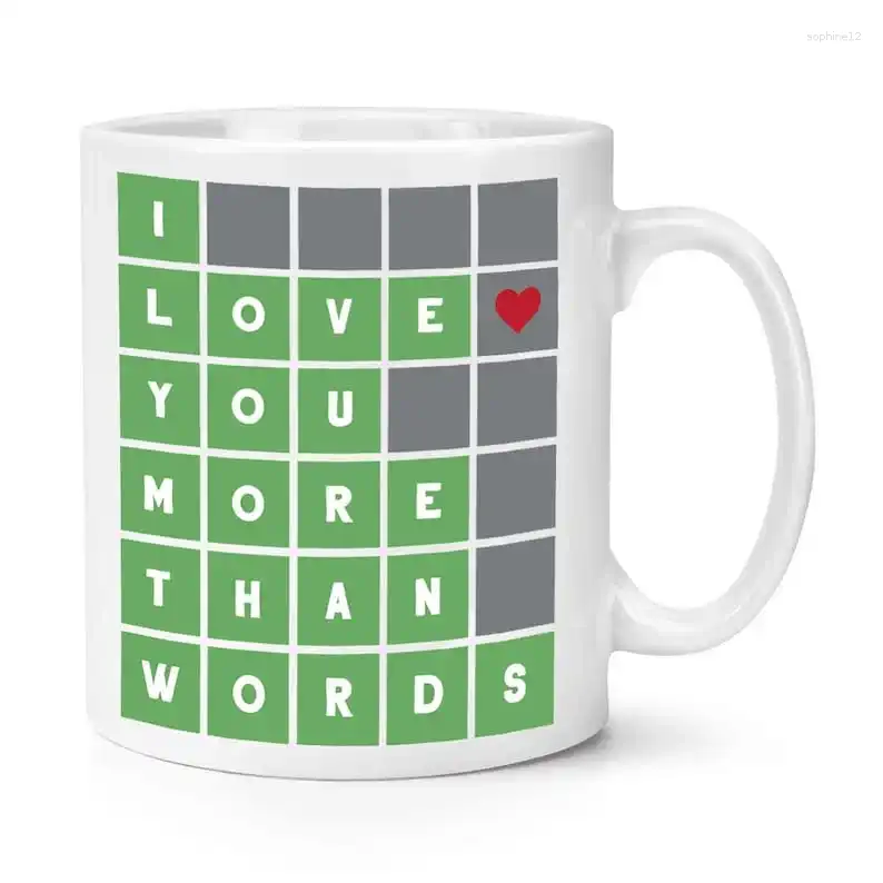 Mugs I Love You More Than Words Puzzle Wordle Inspired 10Oz Mug Cup ...