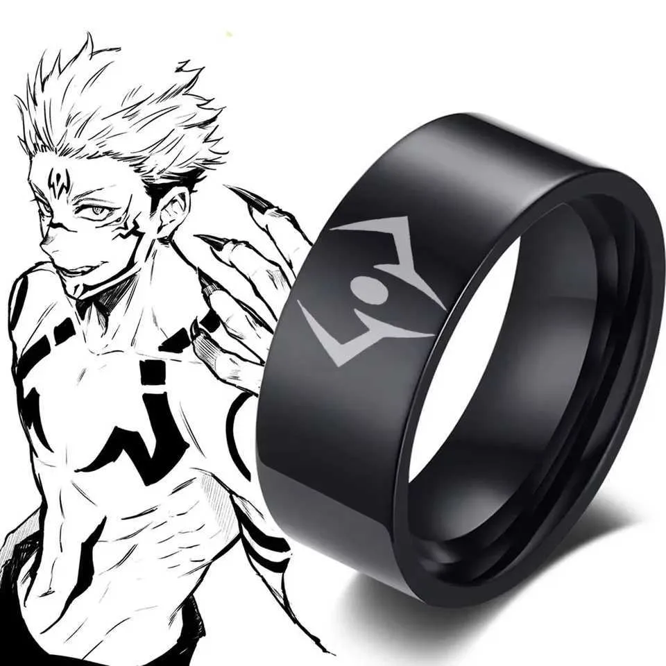 Jujutsu Kaisen Rymen Sukuna Men Itachi Ring Black Dead Eye Design ...