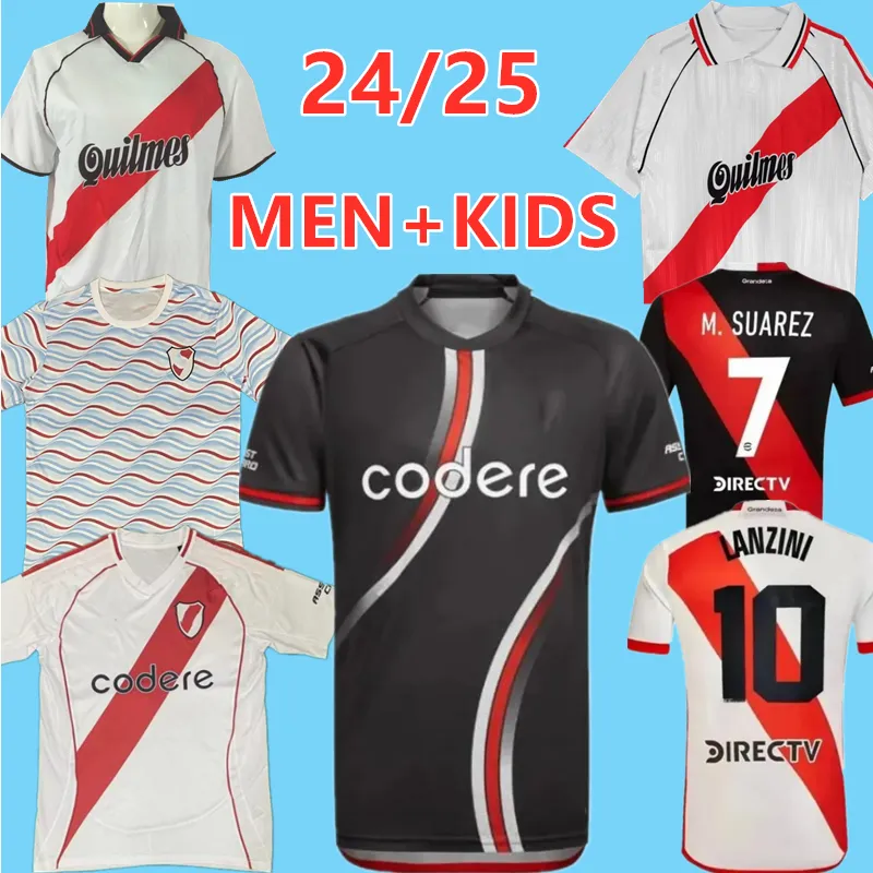River Plate Black Soccer Kits Set For Men And Kids Retro Camiseta De ...