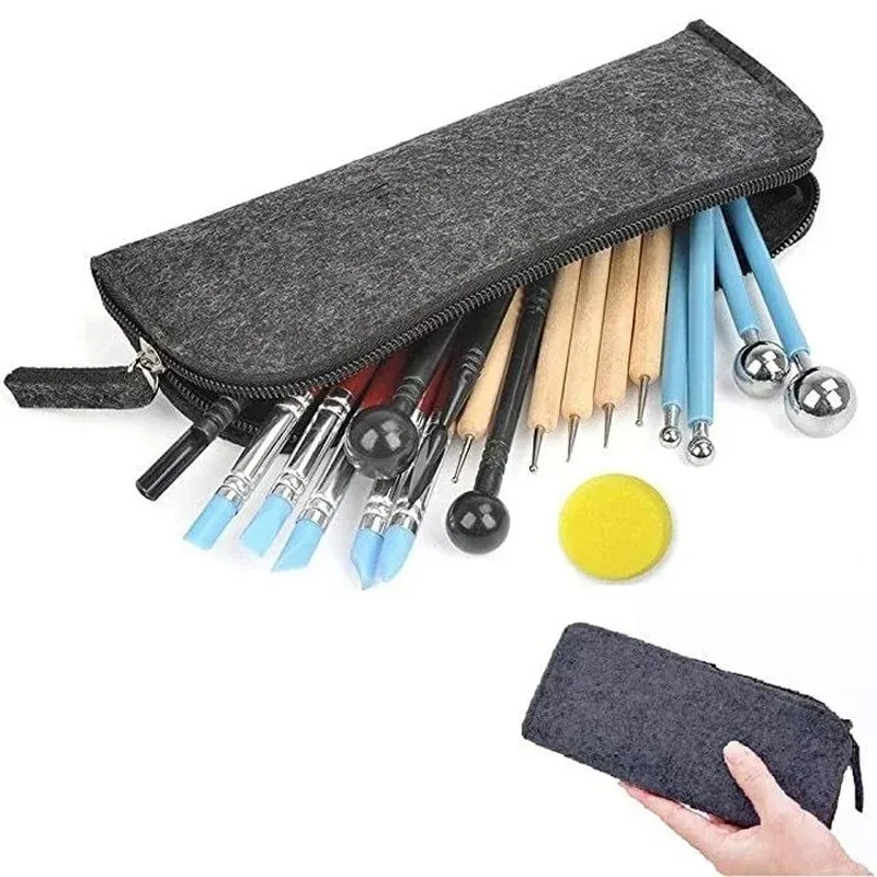 25-Piece Pottery Tool Set with Case - Clay Sculpting & Carving Kit ...