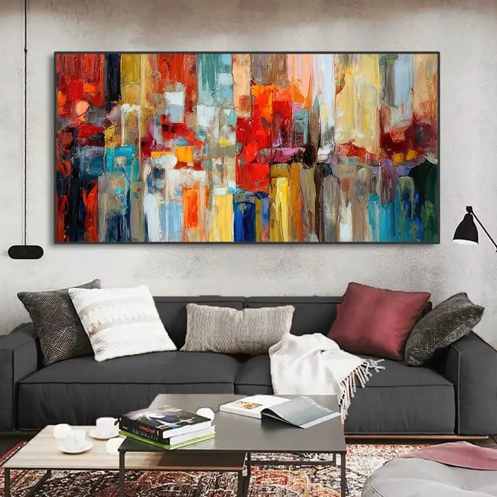DecorXJ241104 Large Abstract Colorful Textured Canvas... From Swagger ...