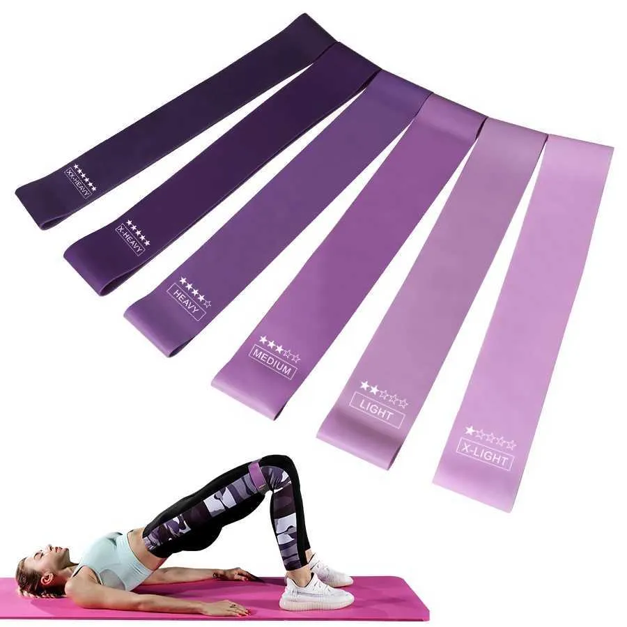 Pilates Rubber Bands Set - 6 Levels, Exercise Resistance Bands for ...