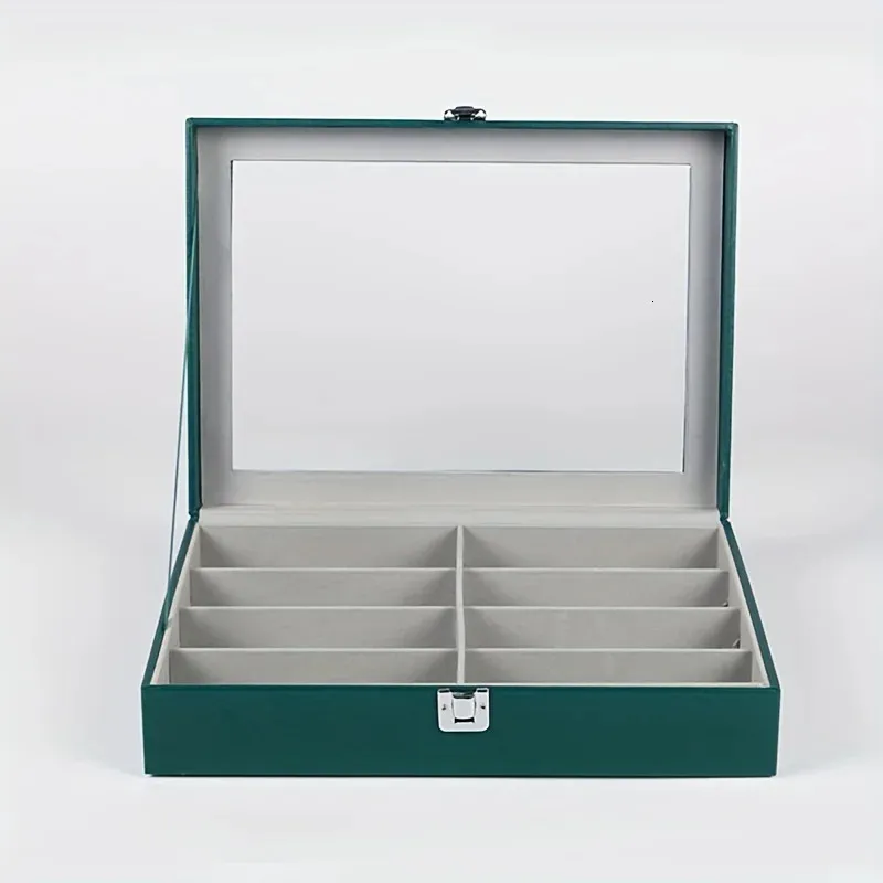 8 Grid Leather PU Sunglasses Storage Box Glasses Display Boxes For High ...