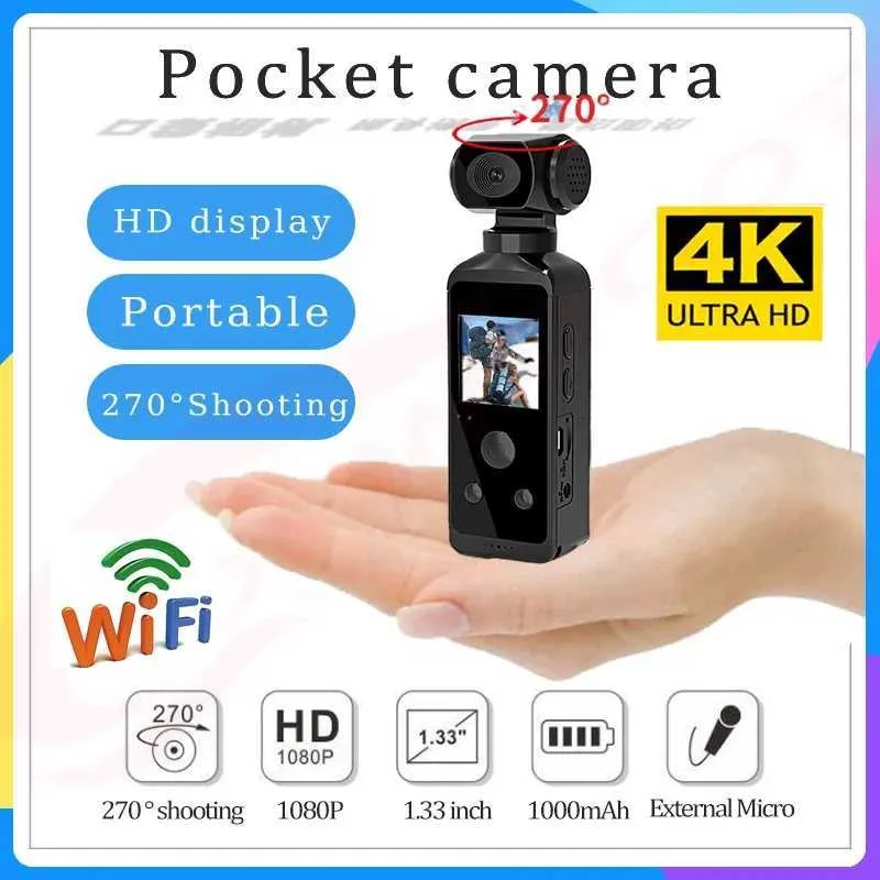 Waterproof Action Video Camera 4K HD Wifi 270° Rotating Camera For ...