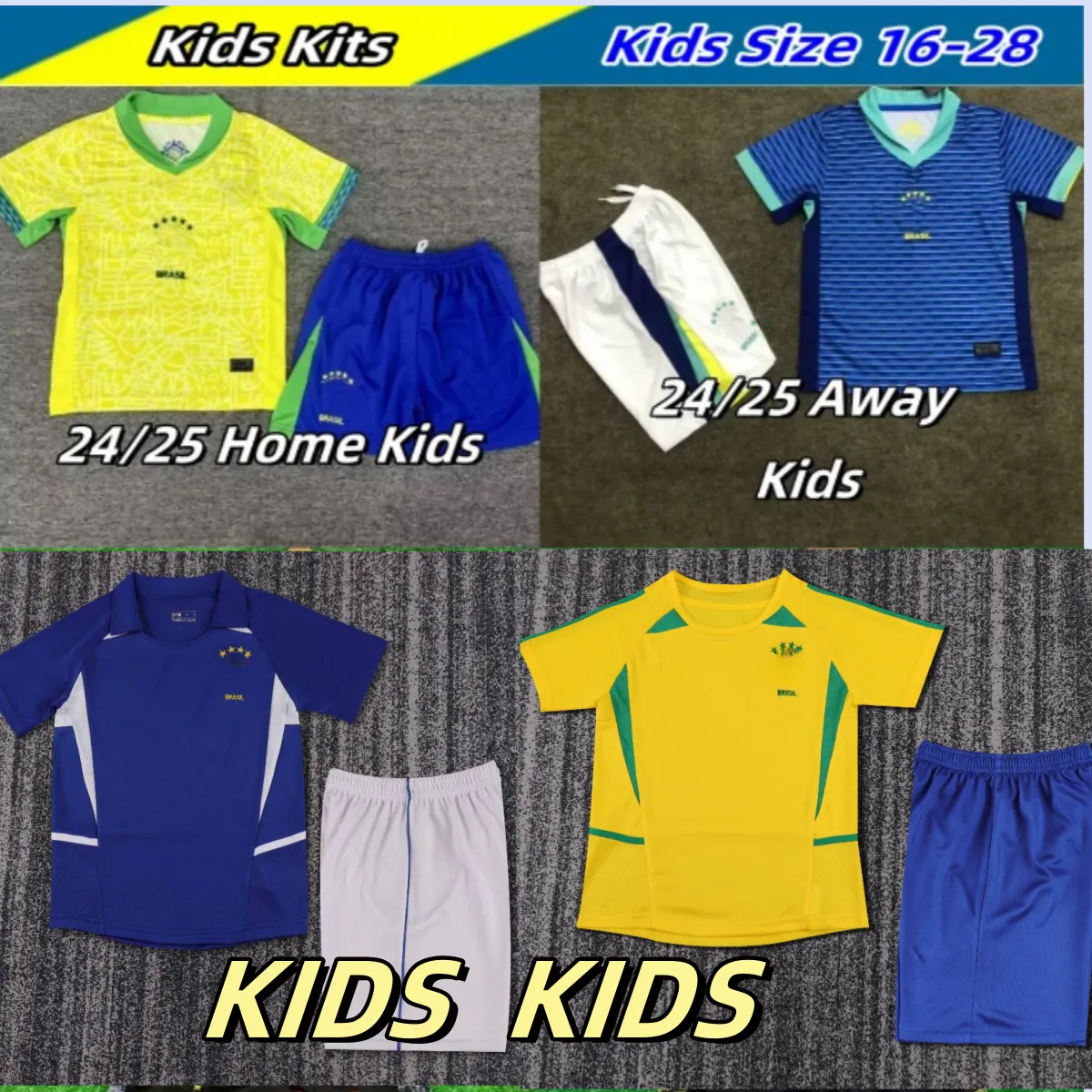 Kids Brazil Jersey Kits Neymar, Viní Jr, Rodrygo,... From Chenjingxiong ...