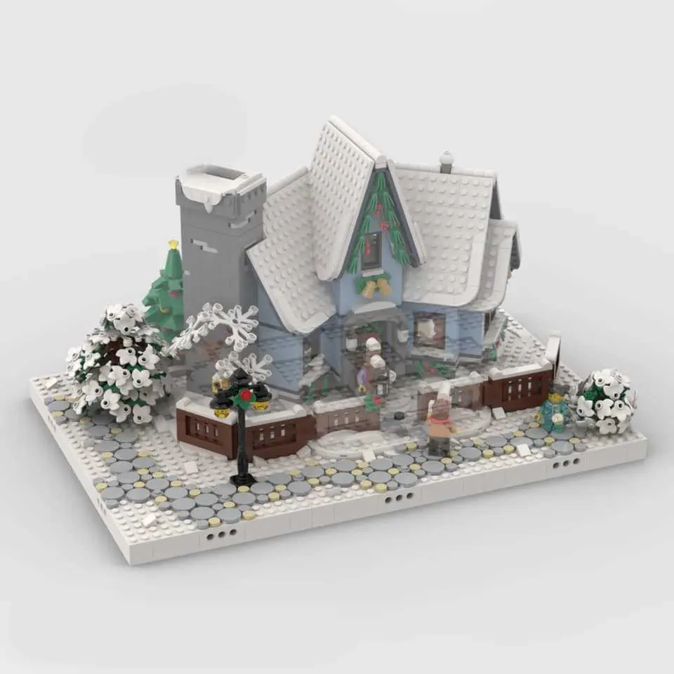 Blocks MOC Creative Winter Village Base Building Blocks Brick Assembly ...