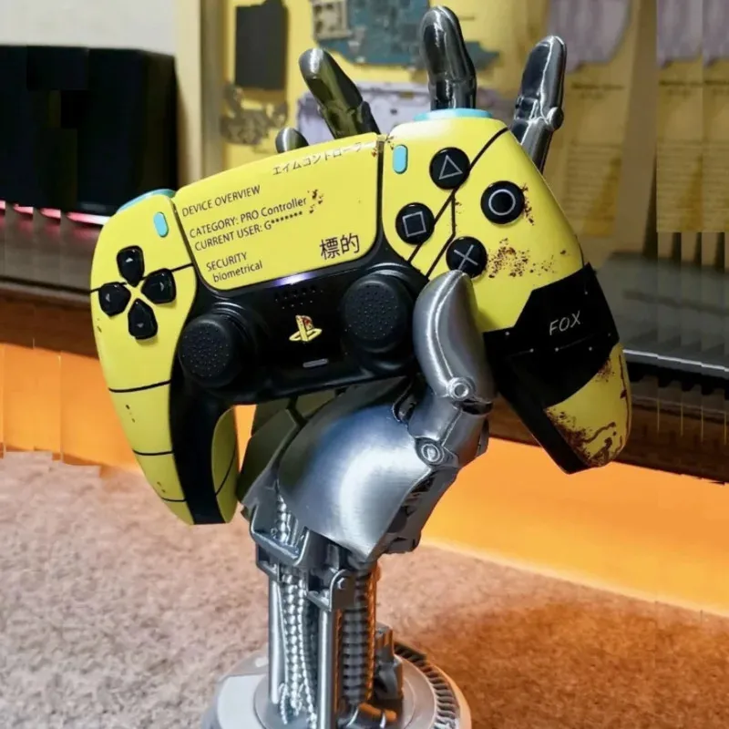 Cyberpunk Robotic Hand Statue Game Controller Stand Support Holder For ...