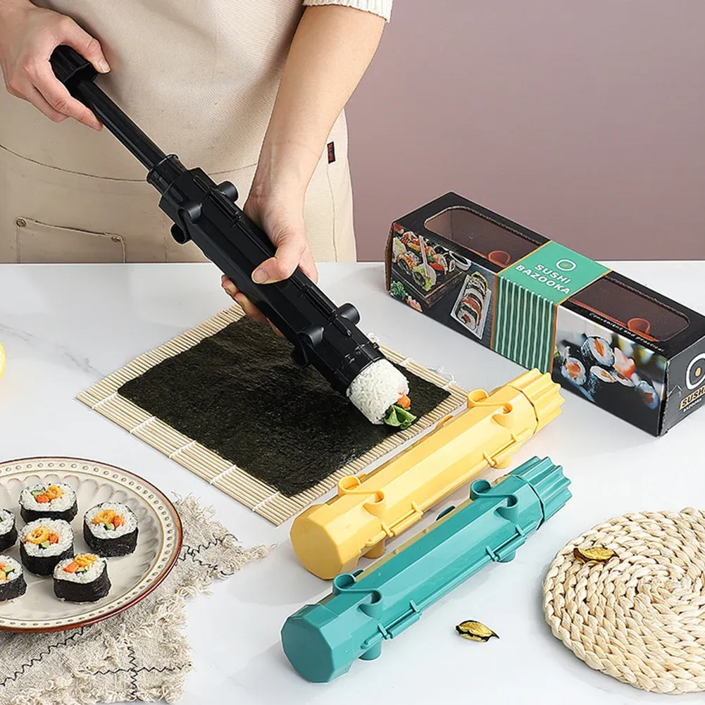 DIY Quick Sushi Rice Sheet Maker Bazooka Roller With Rice Mold And ...