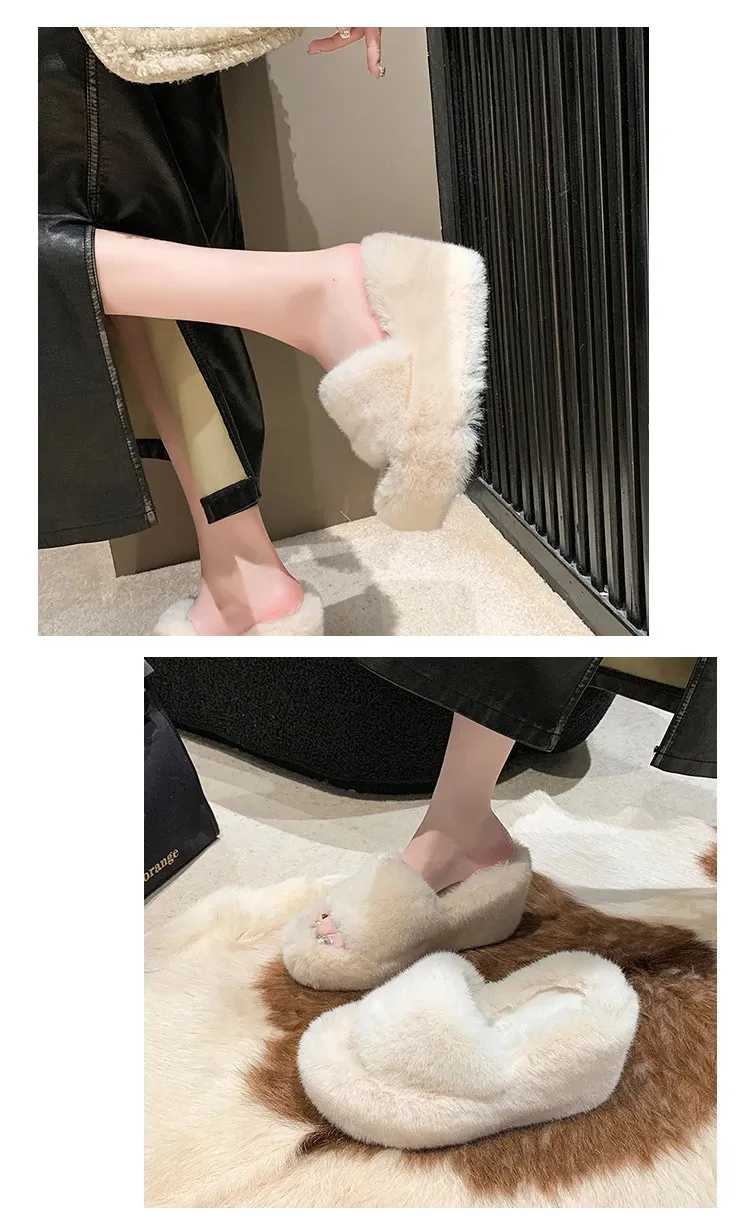 Women's Solid Color Sliders: Casual Slippers, Fur Sliders, High Heels ...
