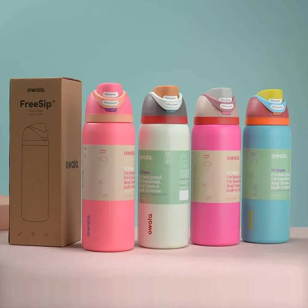 Owala Stainless Steel Biodegradable Water Bottles With Straw BPA Free ...