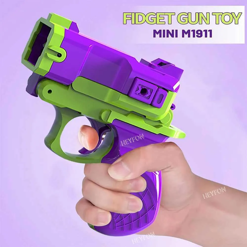 Rubber Band Gun Fidget Toys For Adults 3D Printed Mini 1911 Elastic ...