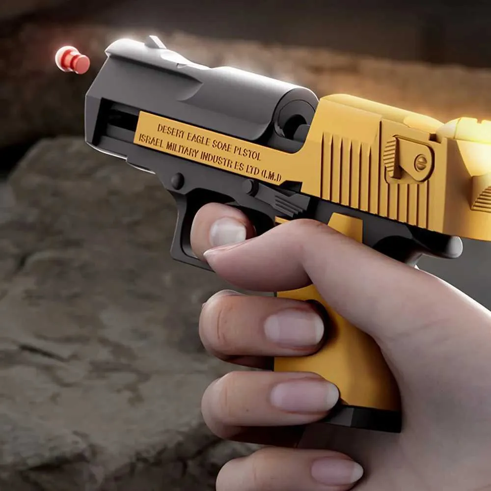 Mini Desert Eagle Pistola Fidget Toy Gun Shell Ejecting Pistol For Kids ...