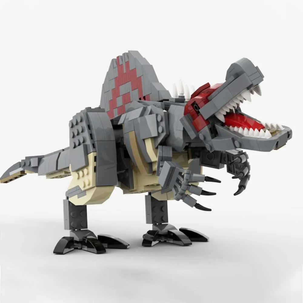 Dino Blocks Jurassic Era Spinosaurus Construction Set Animal Building ...