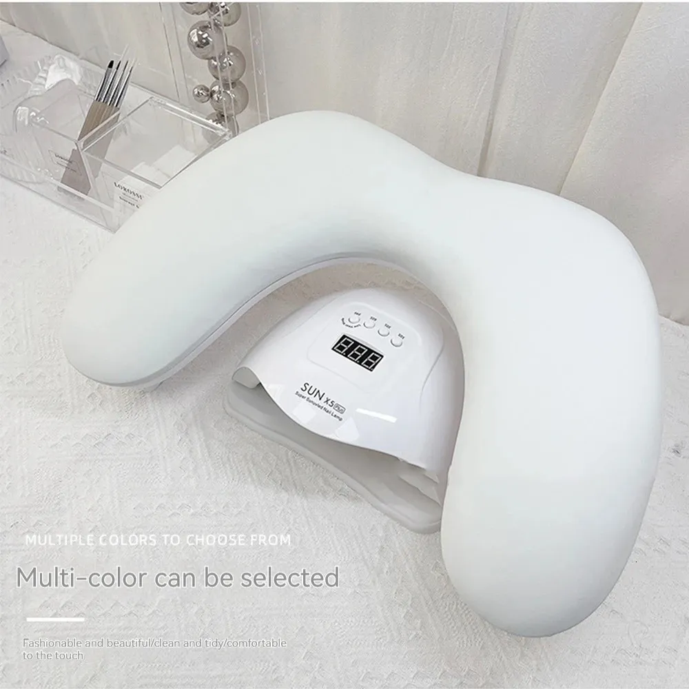 U-Shaped Manicure Arm Rest Stand - Microfiber PU Leather, Easy Clean ...