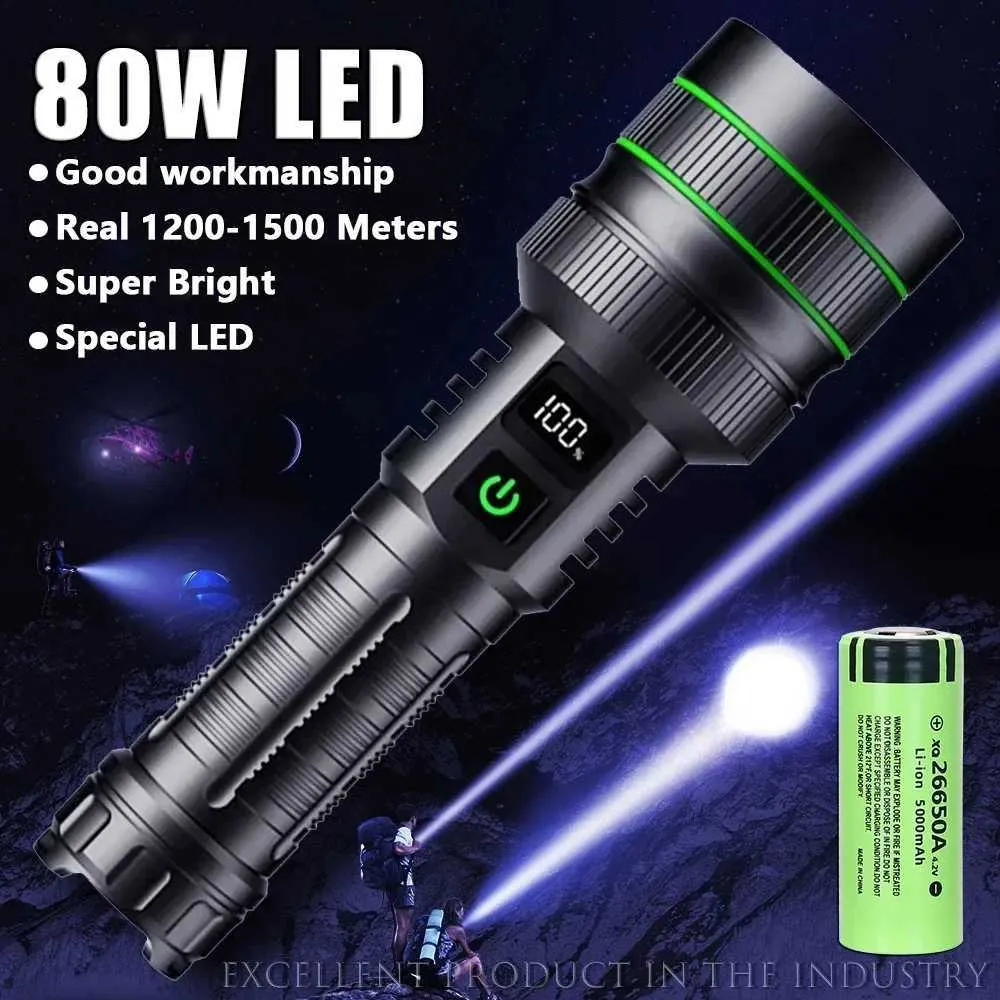 Super Long Range Tactical Torch High Power LED Flashlight USB ...