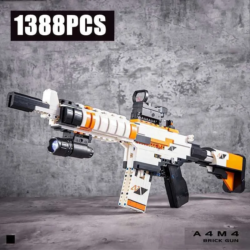 Blocks Military M4A4 Rifle Assembled Building Blocks Model MOC Army ...