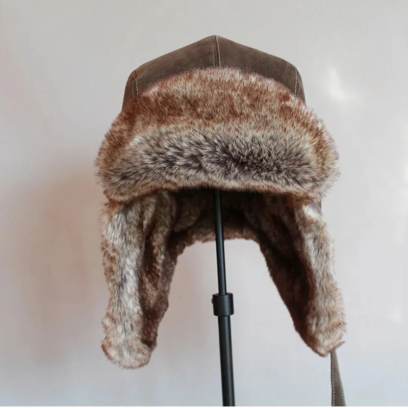 Winter Ushanka Trapper Hat: Premium Faux Fur Snow Hat with Ear Flaps ...