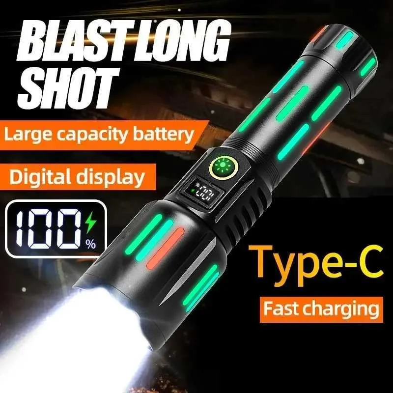 Ultra Bright USB Rechargeable Flashlight - 100000LM, Zoomable, Portable ...
