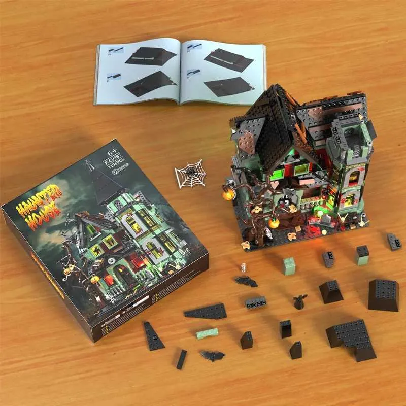 Halloween Haunted House Building Blocks with Lights - Spooky Season Fun ...