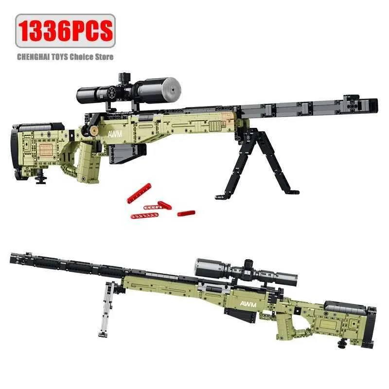 Blocks Military Weapons AWM Sniper Rifles Model Building Blocks MOC ...