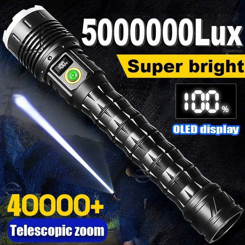 XJ241106 900W Rechargeable LED Flashlights Super Bright 4000M Beam ...