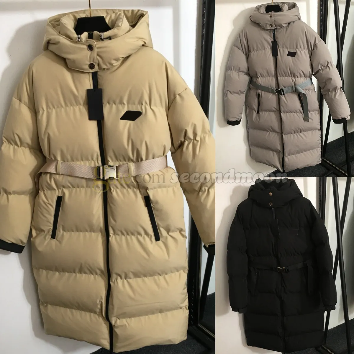 Hat Detachable Coat Women Metal Badge Coats Winter Windproof Long ...