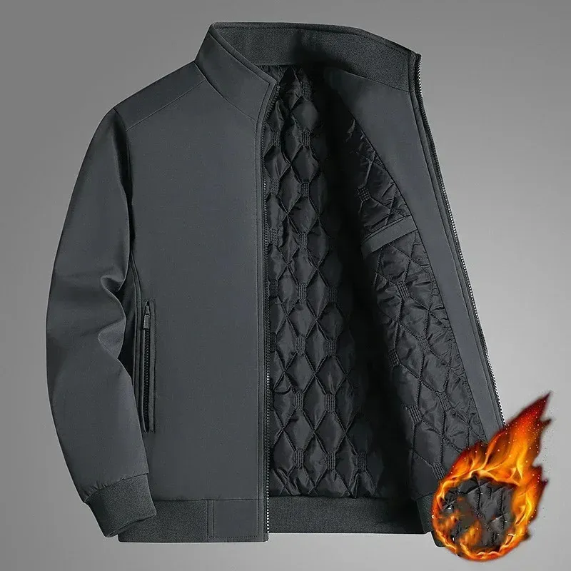 Waterproof 8XL Men's Winter Jacket - Thick Stand Collar, Solid ...