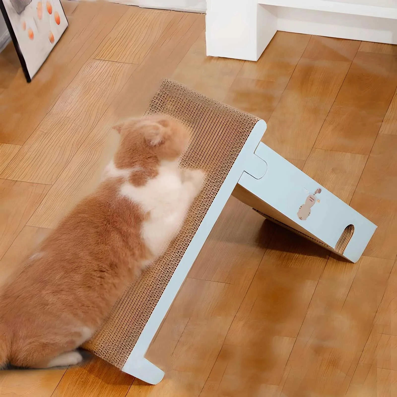Durable L-Shaped Cat Scratcher - High-Density Corrugated Cardboard ...
