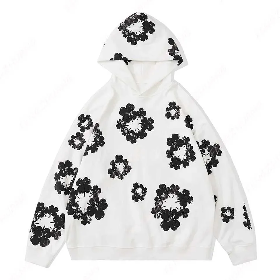 Harajuku Style Oversized Denim White Hoodie Mens With Harajuku Style Oversized Denim White Hoodie Mens With