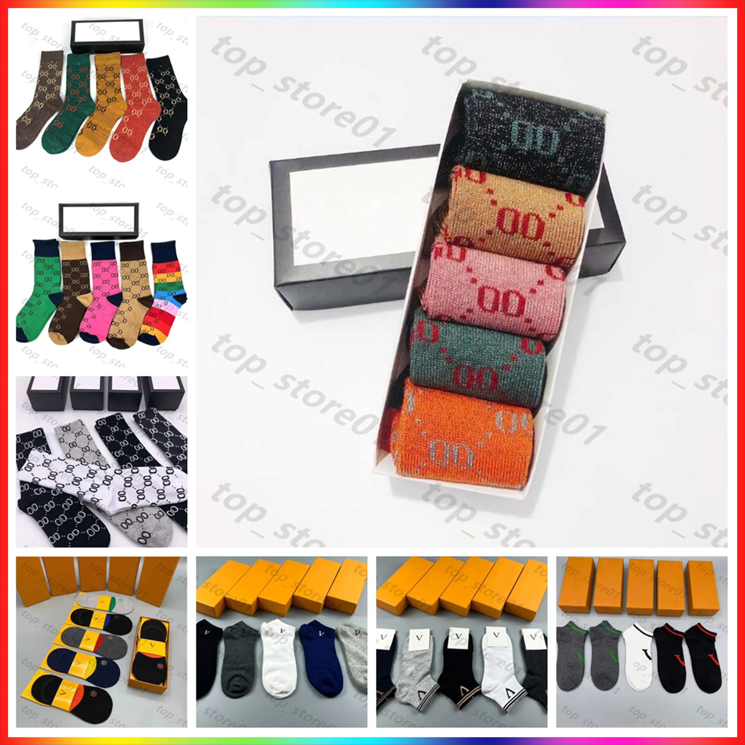 Cotton Letter Printed Ankle Socks for Men and Women - Casual Breathable ...