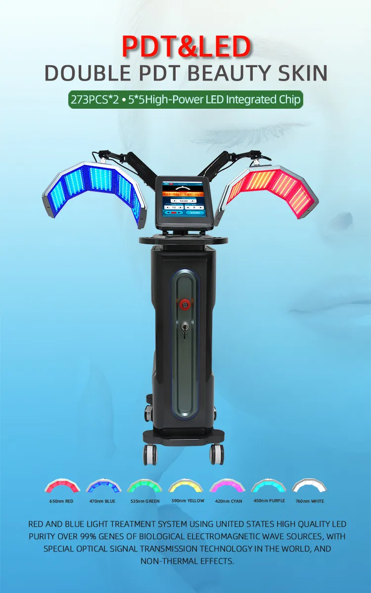 Vertical Dual PDT Facial Photodynamic Therapy Machine with 7 ...