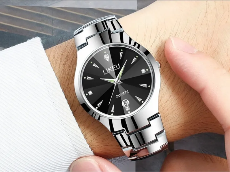 Heavy Metal Watch | Black Face Mens Watch With Black Glass Band Date ...