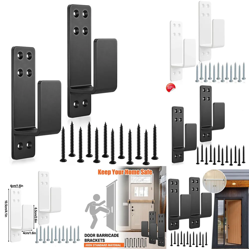 New New Door Barricade Brackets Home Security Heavy Duty Reinforcement ...