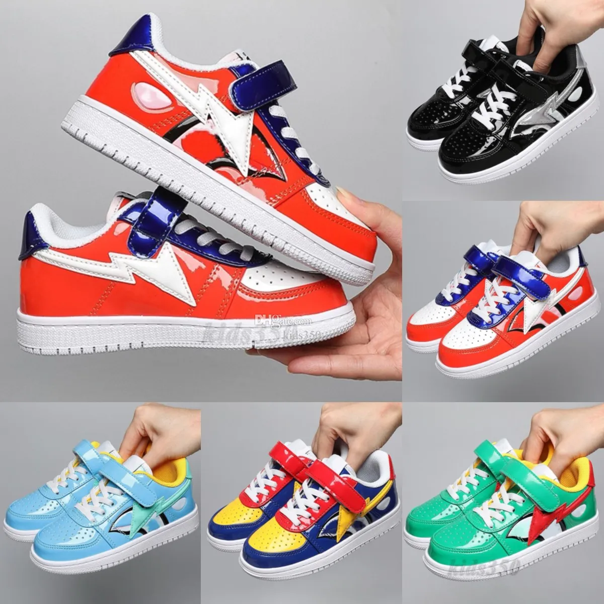 Designer Kids Shoes Toddler Sneakers Black Red Blue Boys Girls Children ...