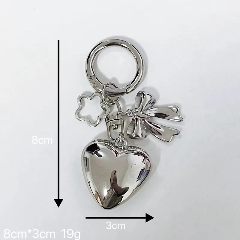Silver Heart Keychain Plastic Key Ring For Car, Handbag & More Handmade ...