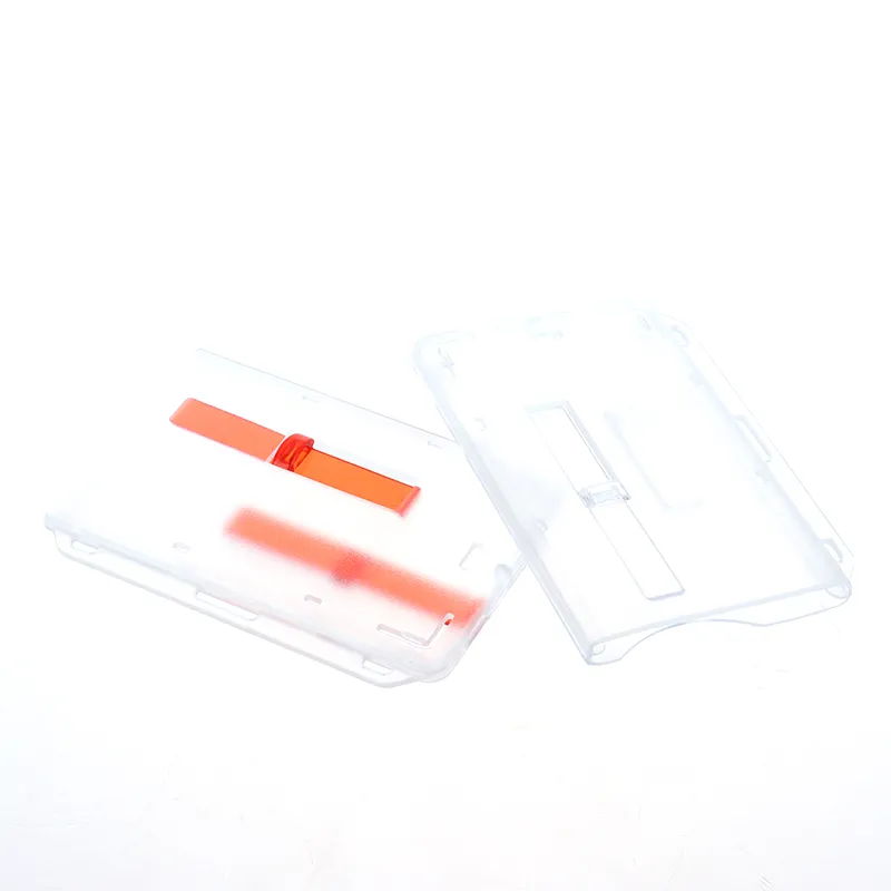 Clear Dual Sliding Card Holder Plastic Sleeves For Office, School, ID ...