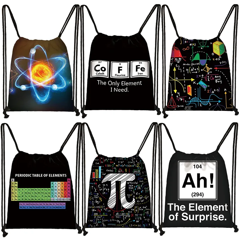 Large Capacity Periodic Table Of Elements Print Backpack For Kids Fun ...