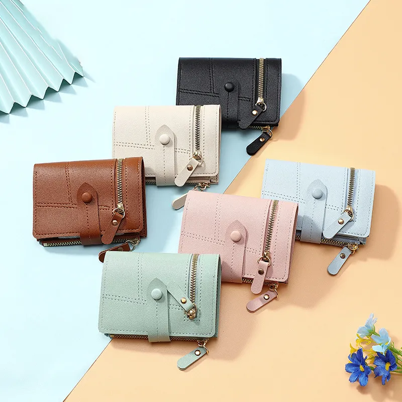 Ultra-Thin Leather Clutch Wallet: Fashionable Solid Color Card Holder ...